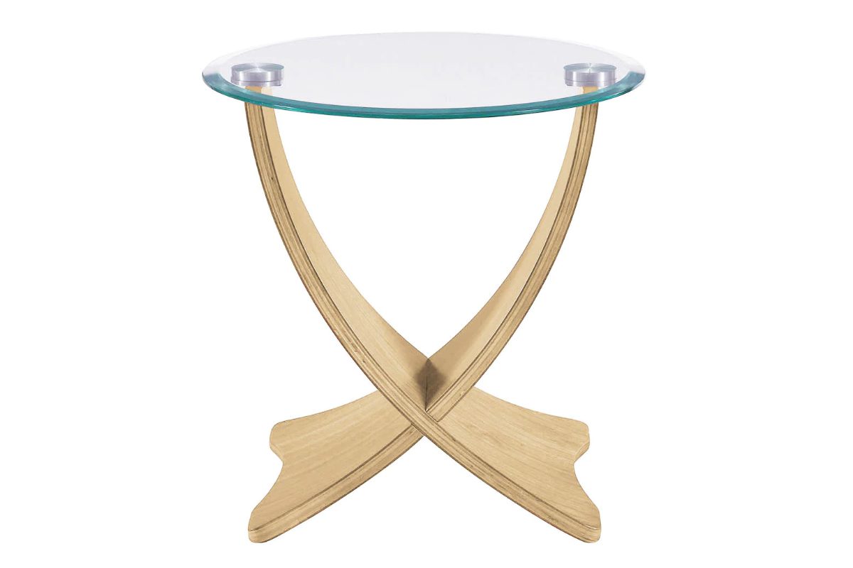 Stunning Zest Tangelo Lamp Table with glass top
